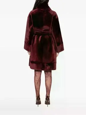 Nour Hammour Juno Belted Shearling Coat