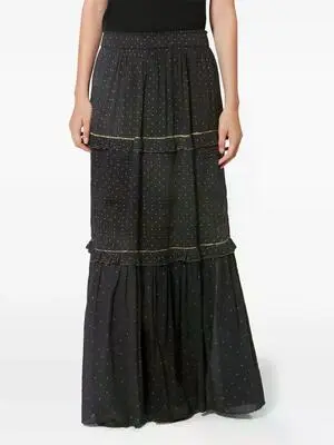 MARANT ETOILE Volodia Ruffled Maxi Skirt - Black