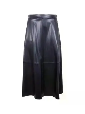 Max Mara Panelled A-line Leather Skirt - Black