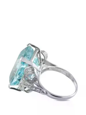 LB EXCLUSIVE Platinum Aquamarine And Diamond Ring