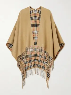 Burberry Reversible Checked Wool Wrap - Neutrals