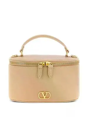 Valentino Garavani Logo-plaque Vanity Mini Bag - Neutrals