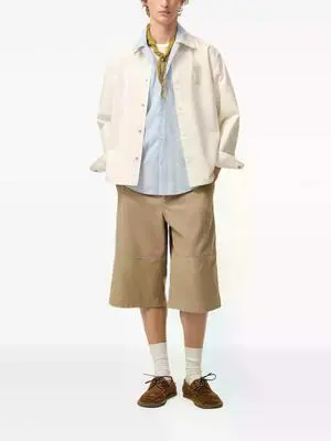 AMI Paris Cotton Worker Bermuda Shorts - Neutrals