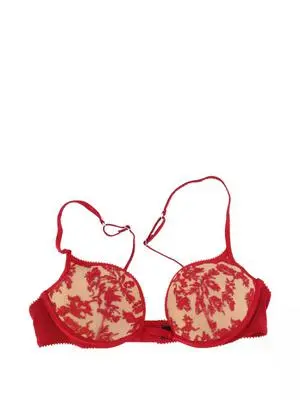 La Perla Floral-lace Bra - Red