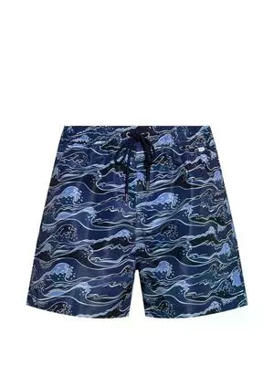Paul Smith Wave-print Swim Shorts
