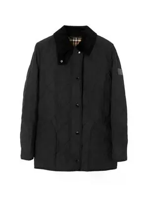 Burberry Quilted Jacket With Corduroy Collar