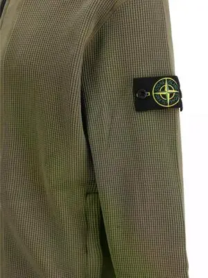 Stone Island Zip-up Hooded Waffle Sweatshirt