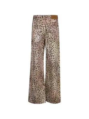 Amiri Animal-print Wide-leg Jeans - Neutrals