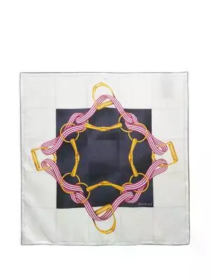 Gucci Printed Silk Scarf - Blue
