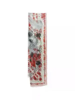 Alexander McQueen Floral-pattern Scarf - White