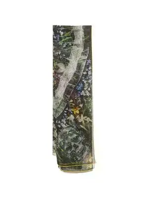 Alexander McQueen Floral-print Square Scarf - Black