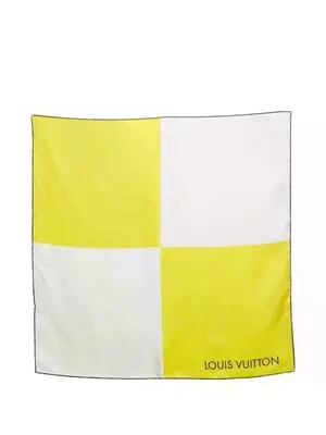 LOUIS VUITTON Checkered Silk Scarf - Yellow