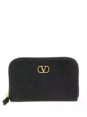 Valentino Garavani Garnet Zip-round Leather Card Holder - Black