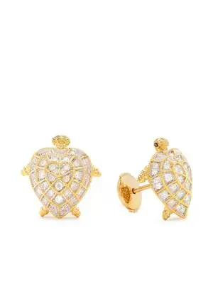 Yvonne Léon Tortoise Diamond Stud Earrings - Gold