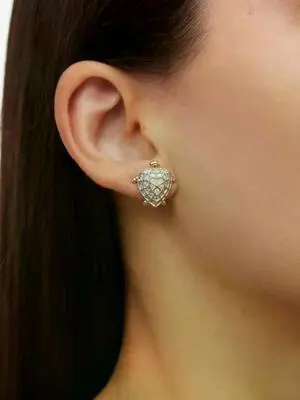 Yvonne Léon Tortoise Diamond Stud Earrings