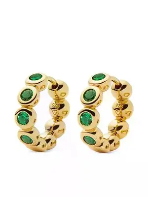 MISSOMA 18k Yellow Vermeil Small Emerald Tennis Hoop Earrings - Gold