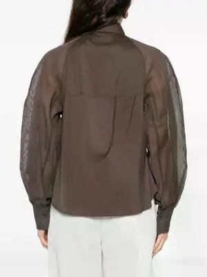 Brunello Cucinelli Sheer-panel Long-sleeve Shirt