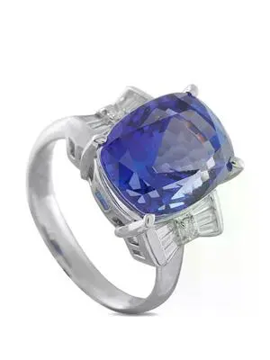 LB EXCLUSIVE Diamond And Tanzanite Platinum Ring