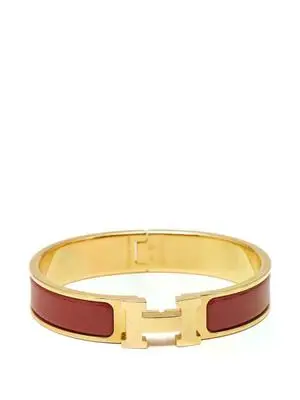 Hermès Logo-plaque Bracelet - Gold