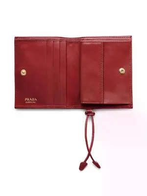 Prada Small Enamelled Triangle Leather Wallet