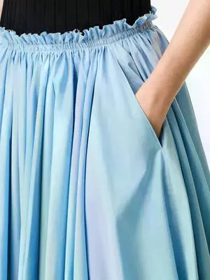 AMI Paris Cotton Poplin Midi Corolla Skirt - Blue