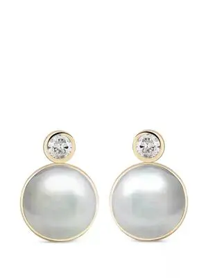 MASON AND BOOKS Siren Diamond And Pearl Earrings - Gold