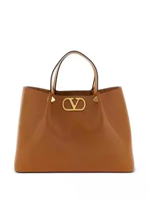 Valentino Garavani Studded V-logo Tote Bag - Brown