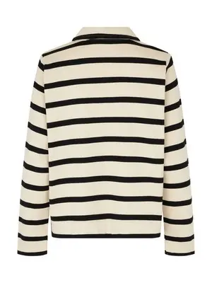 MASAI COPENHAGEN Striped Knit Cotton Cardigan - Black