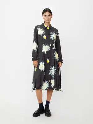 MASAI COPENHAGEN Norivelle Long Sleeve Midi Dress - Muted Lime