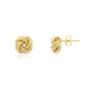 THE LOVERY FINE JEWELRY 14k Textured Knot Stud Earrings - Yellow Gold