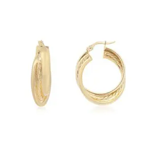 THE LOVERY FINE JEWELRY 14k Triple Braided Hoop Earrings - Yellow Gold