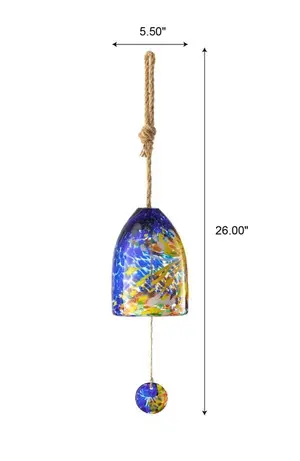 GLITZHOME 26"h Glass Twist Glaze Windchime