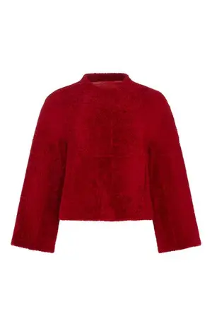 Gorski Genuine Shearling Reversible Jacket - Red