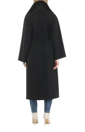 Gorski Reversible Wool Coat With Genuine Shearling Collar