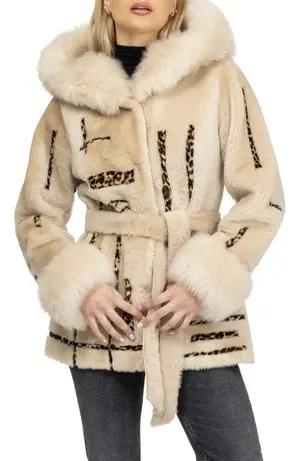 Gorski Reversible Genuine Shearling Parka With Cuffs