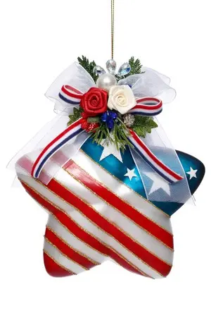 MARK ROBERTS Stars And Stripes Star Ornament - Red
