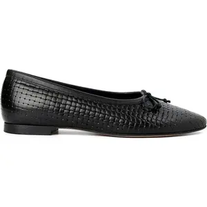 MENINA STEP Amelie Woven Leather Ballet Flats - Black
