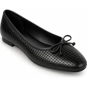 MENINA STEP Amelie Woven Leather Ballet Flats - Black