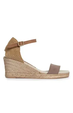 MENINA STEP Jimena Single Band Wedge Sandals - Taupe