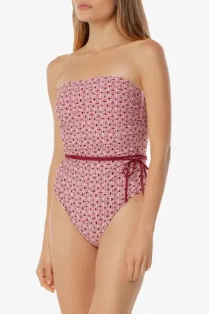 Helen Jon Belted Bandeau One-piece Swimsuit