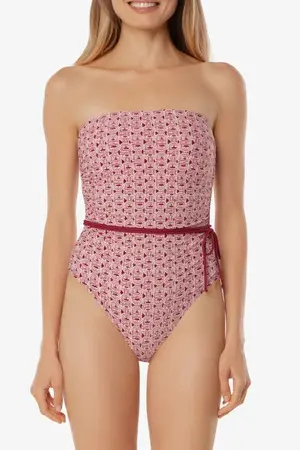 Helen Jon Belted Bandeau One-piece Swimsuit - Links