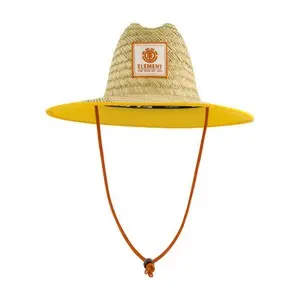 ELEMENT Woven Seagrass Lifeguard Hat With Chin Cord - Orange