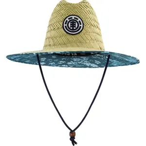 ELEMENT Woven Seagrass Lifeguard Hat With Camo Under Brim - Blue