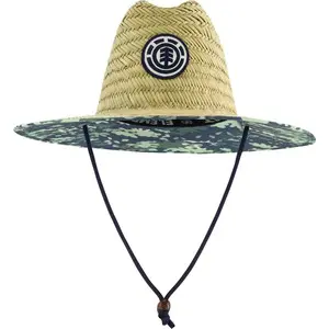 ELEMENT Woven Seagrass Lifeguard Hat With Camo Under Brim - Green