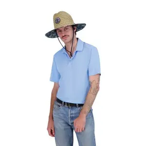 ELEMENT Woven Seagrass Lifeguard Hat With Camo Under Brim - Green