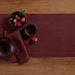 SOLINO HOME Linen Table Runnersonoma - Cordovan