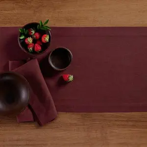Solino Home Linen Table Runner For Dining Table - Cordovan