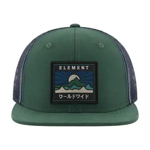 ELEMENT Flat Brim 6-panel Mesh Back Cap - Dark Green