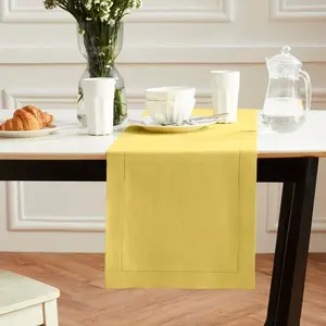 SOLINO HOME Linen Table Runnersonoma Hemstitch - Yellow