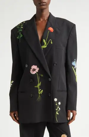 Stella McCartney Flower Embroidered Wool Jacket